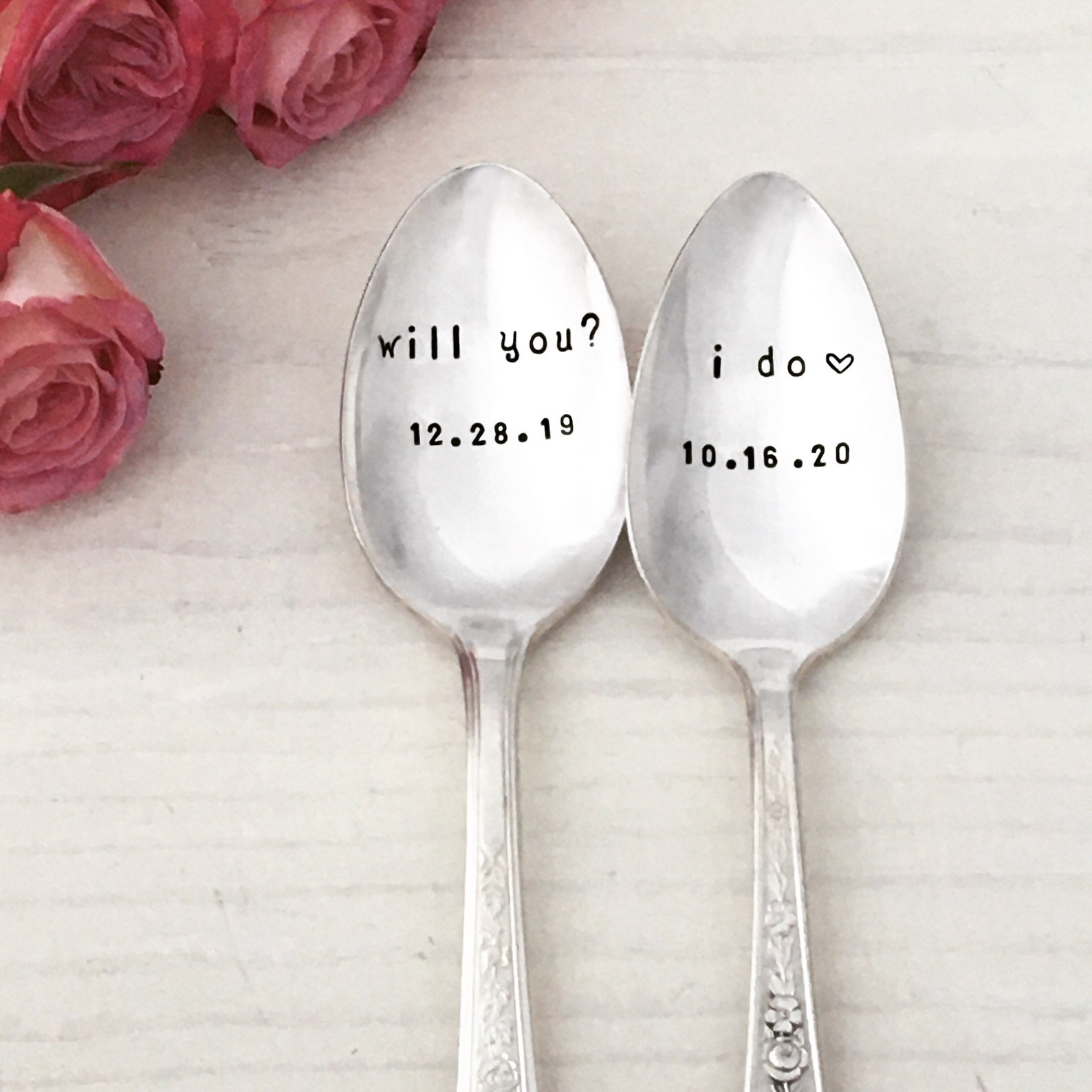 Hand Stamped Wedding Silverware Place Setting Personalized - Etsy