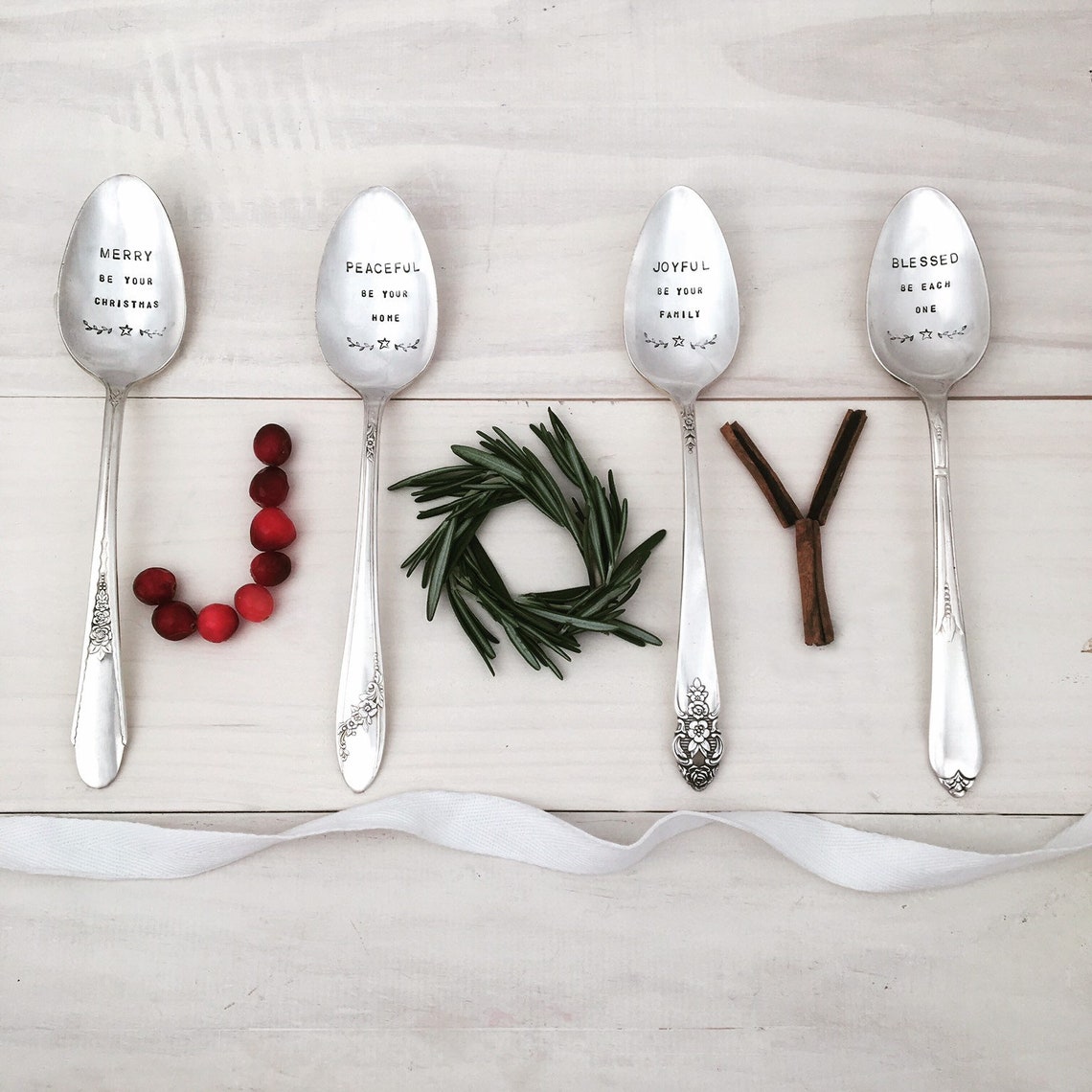 Christmas Serving Spoons Vintage Silverware Christmas - Etsy