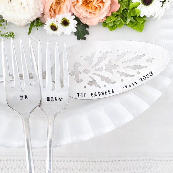 Personalized Cake Serving Set Wedding Gift Anniversary Gift - Etsy