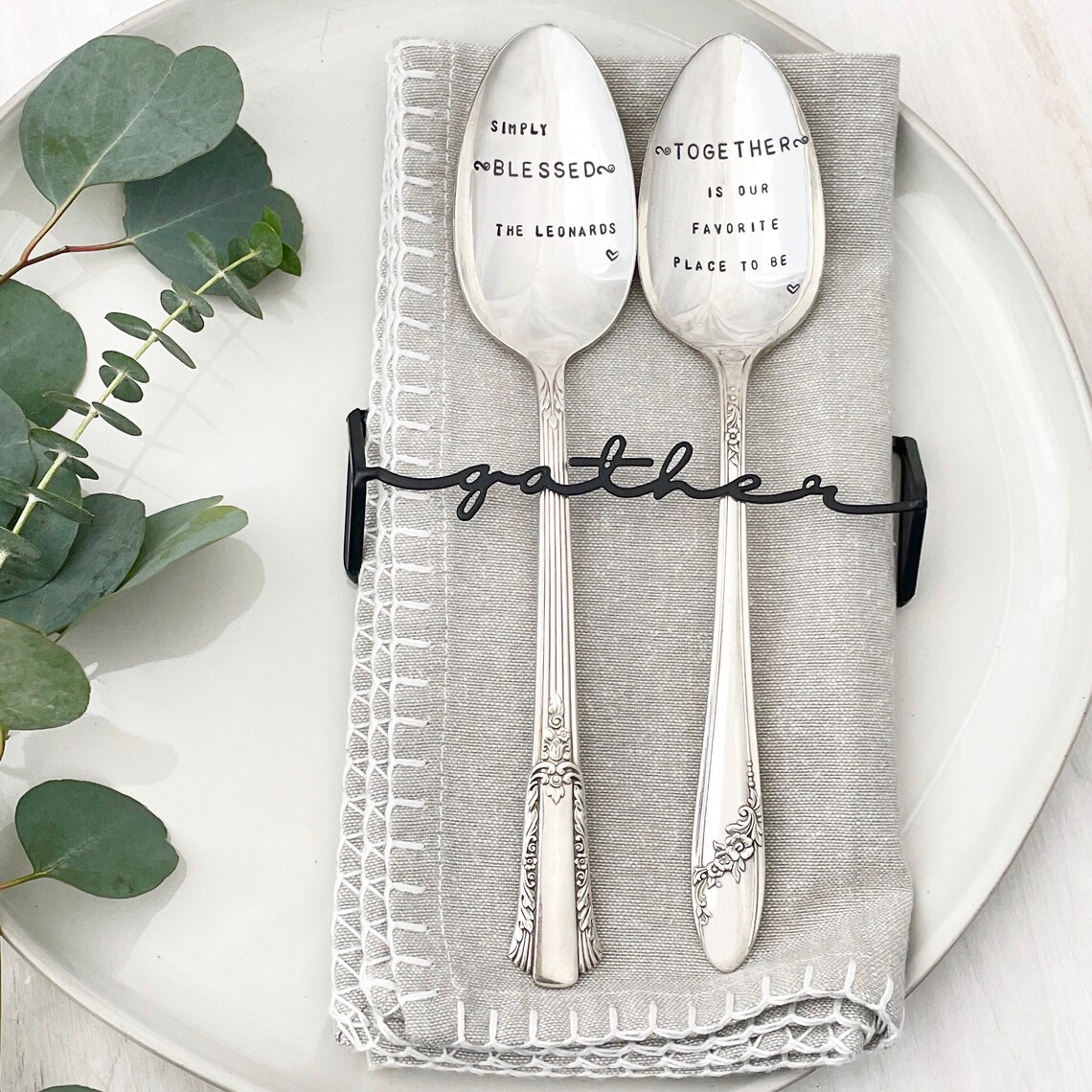 Hand Stamped Serving Spoon - Together is Our Favorite Place to Be ...