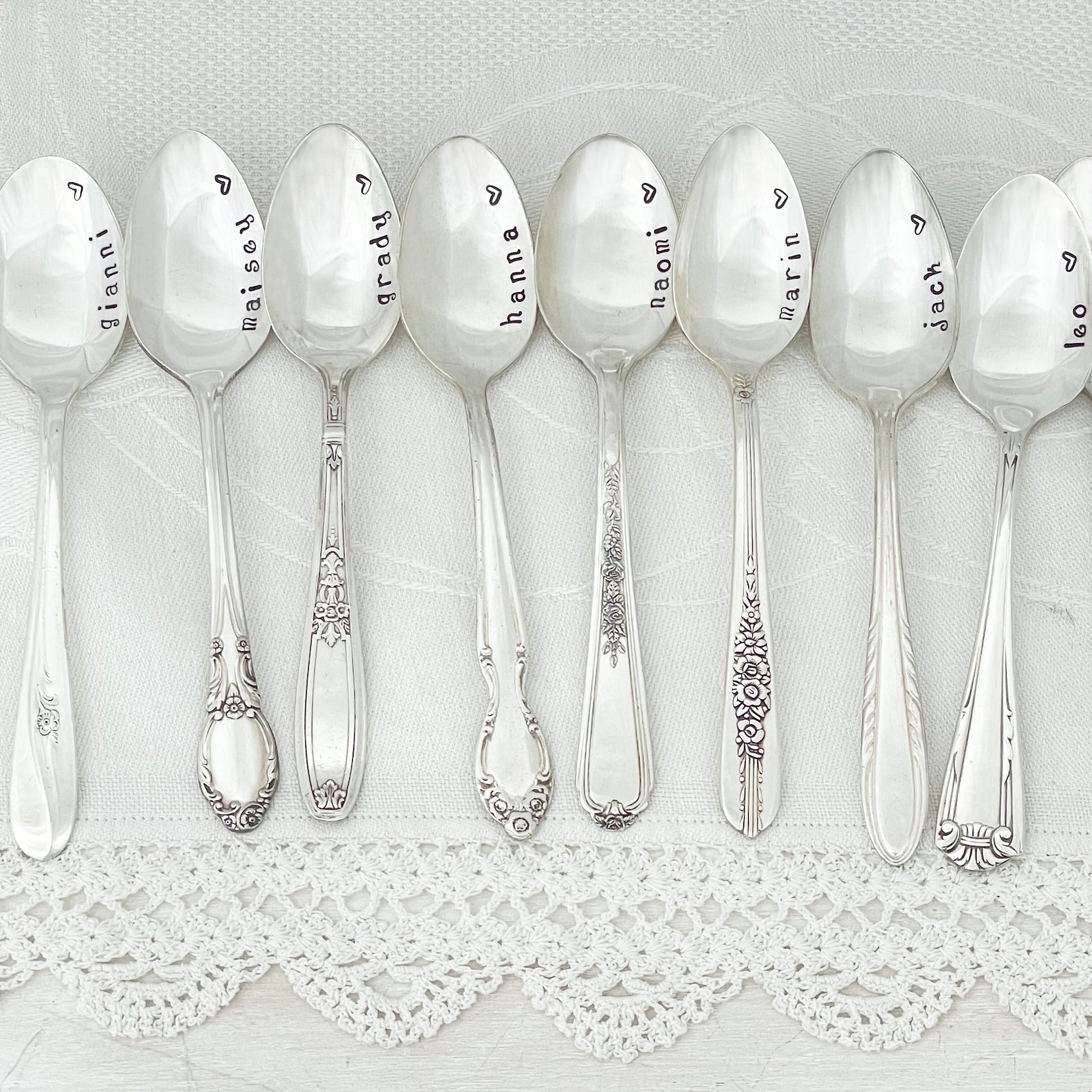 Antique Silver Baby Spoon, Personalized Baby Gift, Newborn Present ...