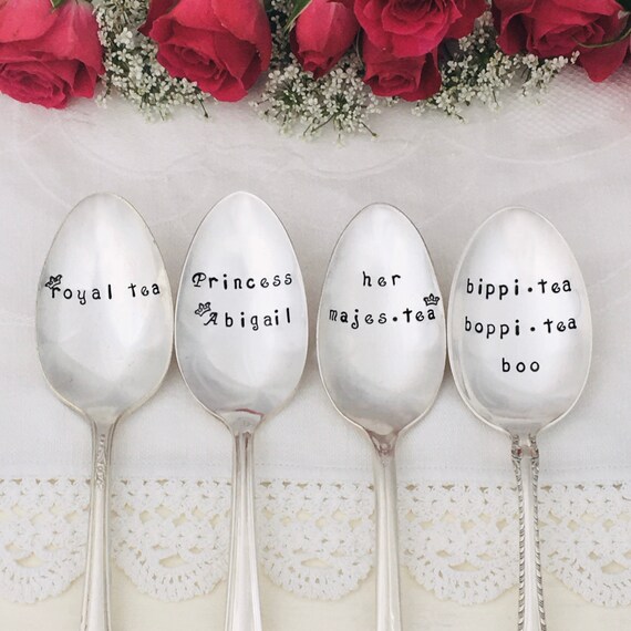 Princess Tea Party Hand Stamped Teaspoons Personalized Tea - Etsy