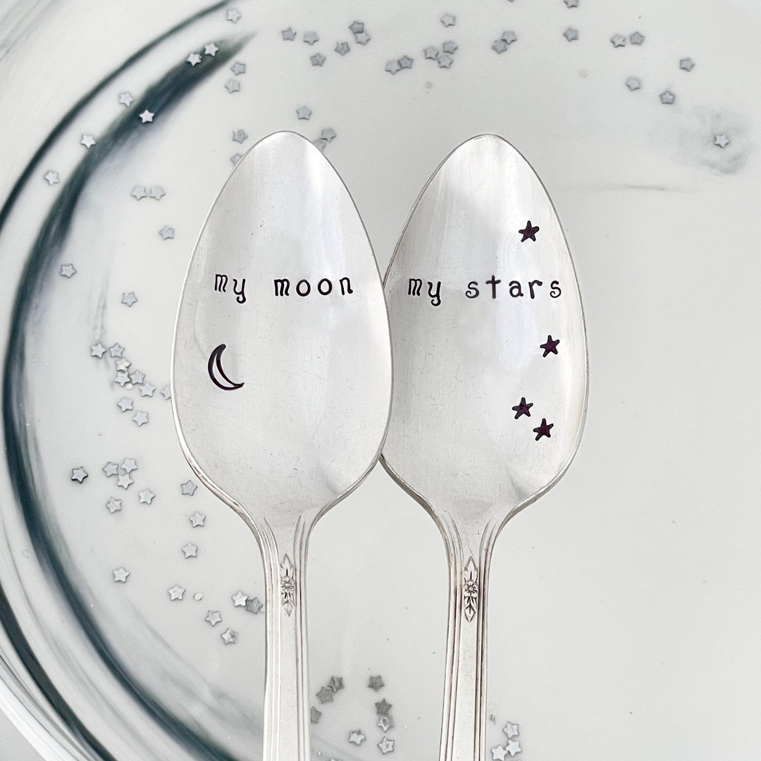 My Moon & My Stars - Hand Stamped Vintage Spoons, Wedding Spoons ...