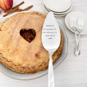 Vintage Silverplate Cake Server, Family is Belonging Quote, Hand ...