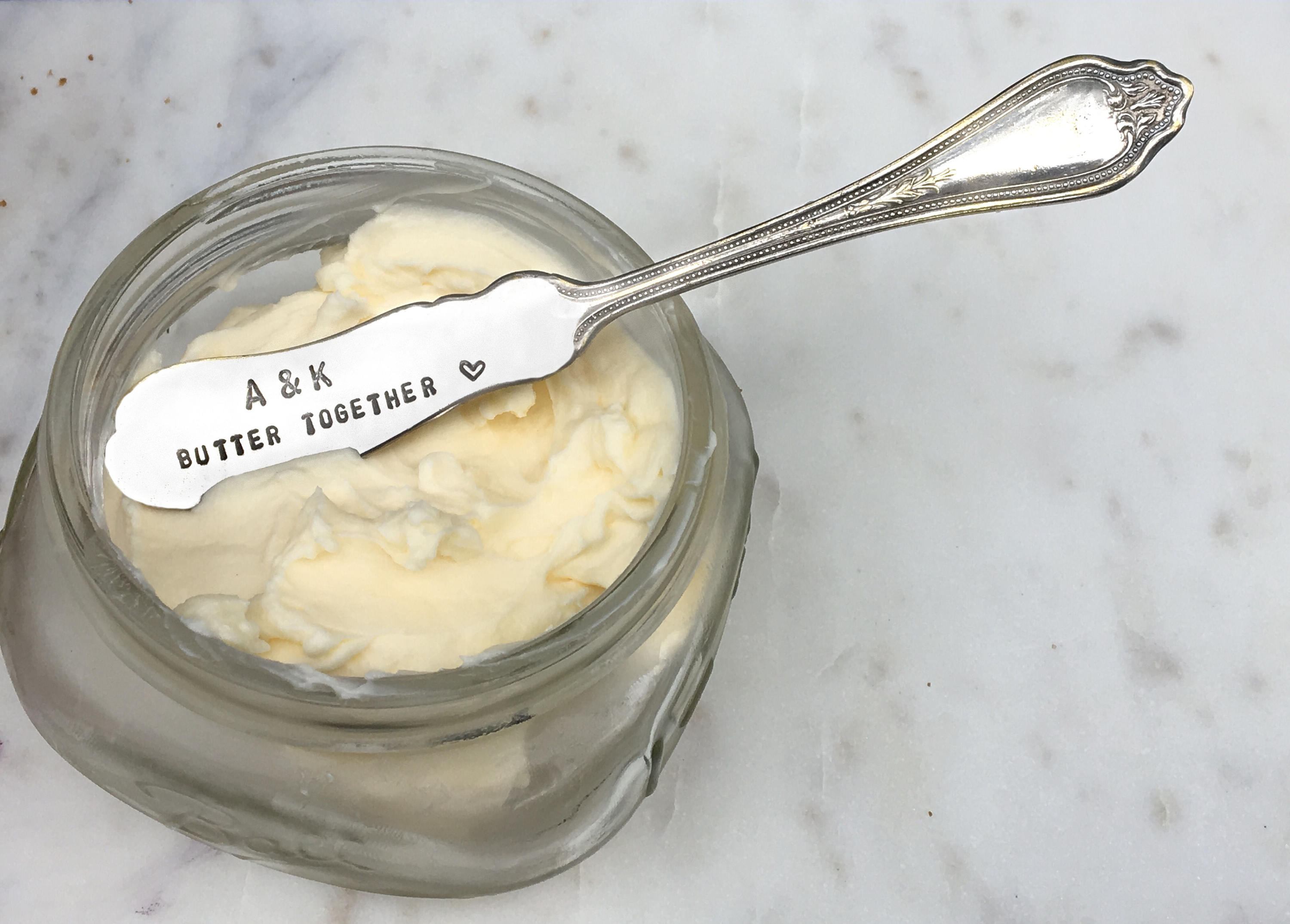 Hand stamped butter knife / spreader personalized better | Etsy