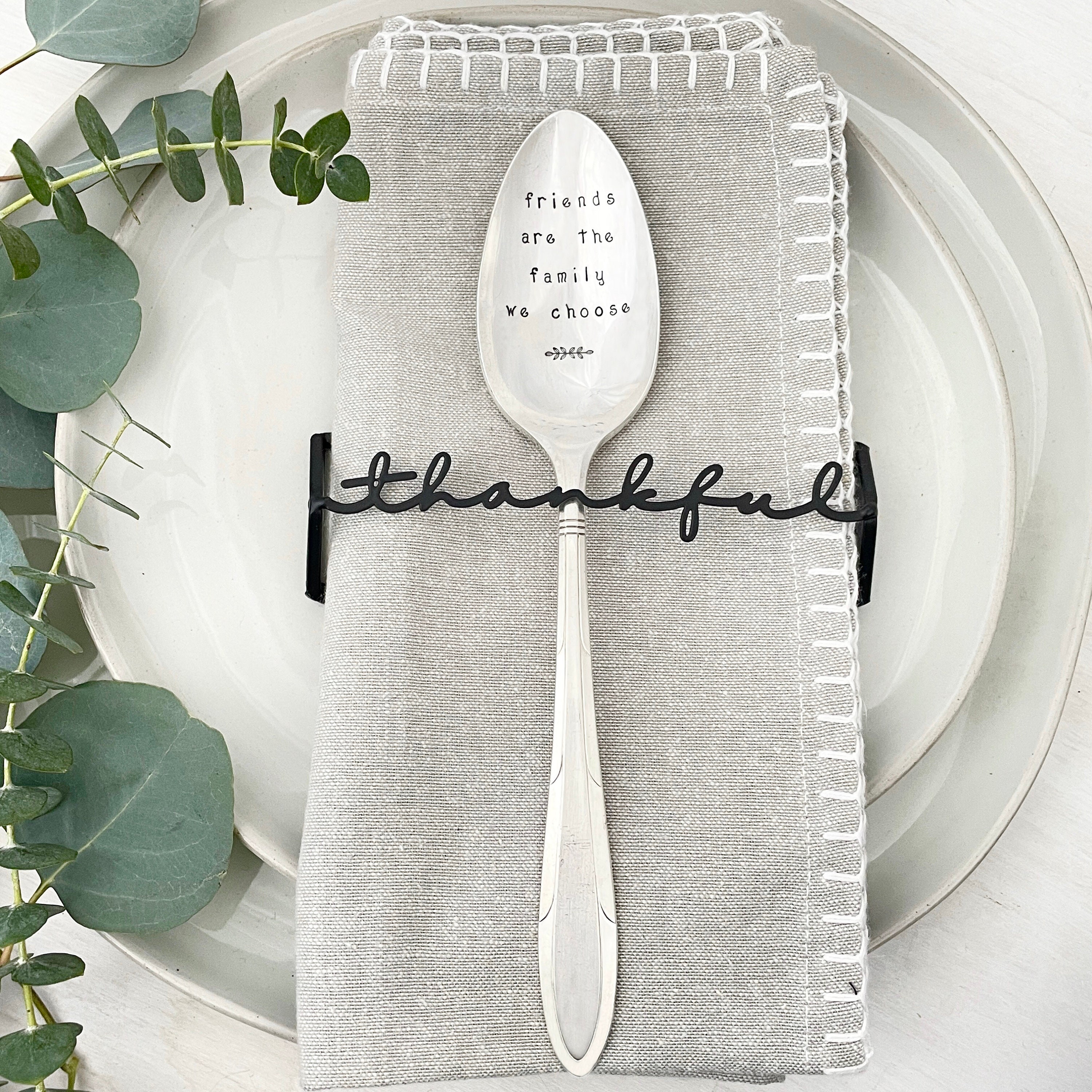 Hand Stamped Serving Spoon - Friends Are the Family We Choose ...