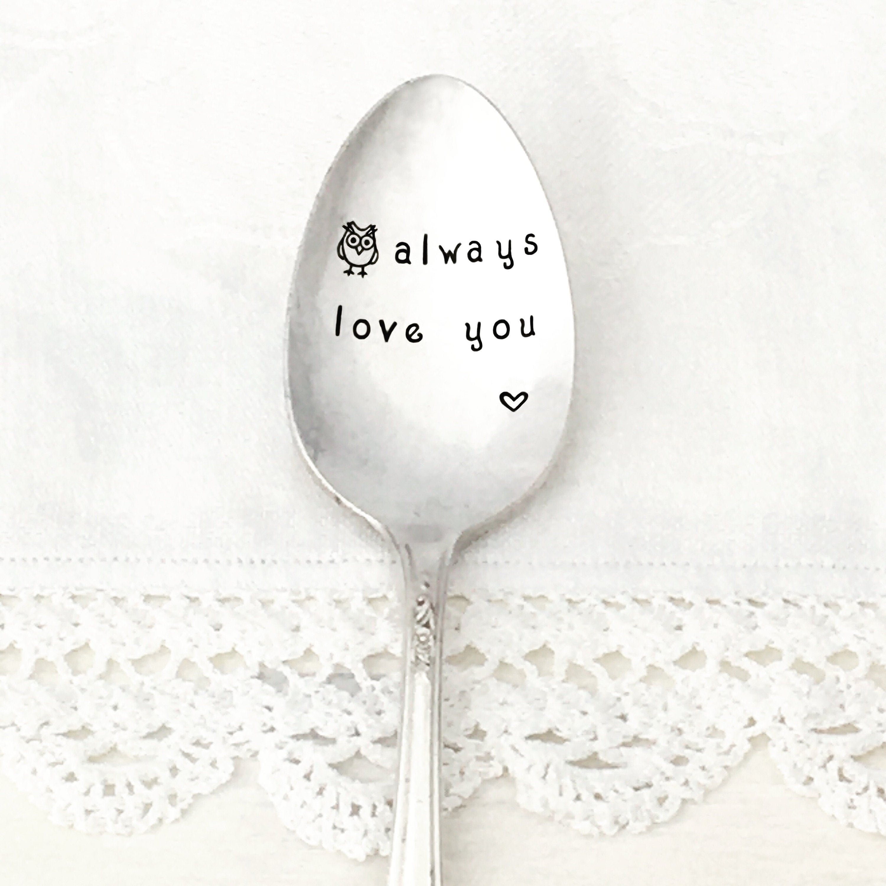 Hand Stamped Vintage Silver Spoon Owl Always Love You - Etsy