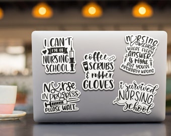 Nurse Decal Sticker Pack Nurse Appreciation Gift Set of 5 Cute & Funny ...