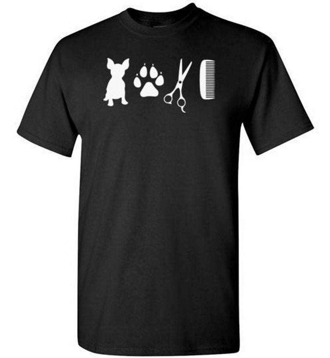 Dog Groomer Shirt for Men | Dog Paw Scissors Comb | Dog Grooming Gifts ...