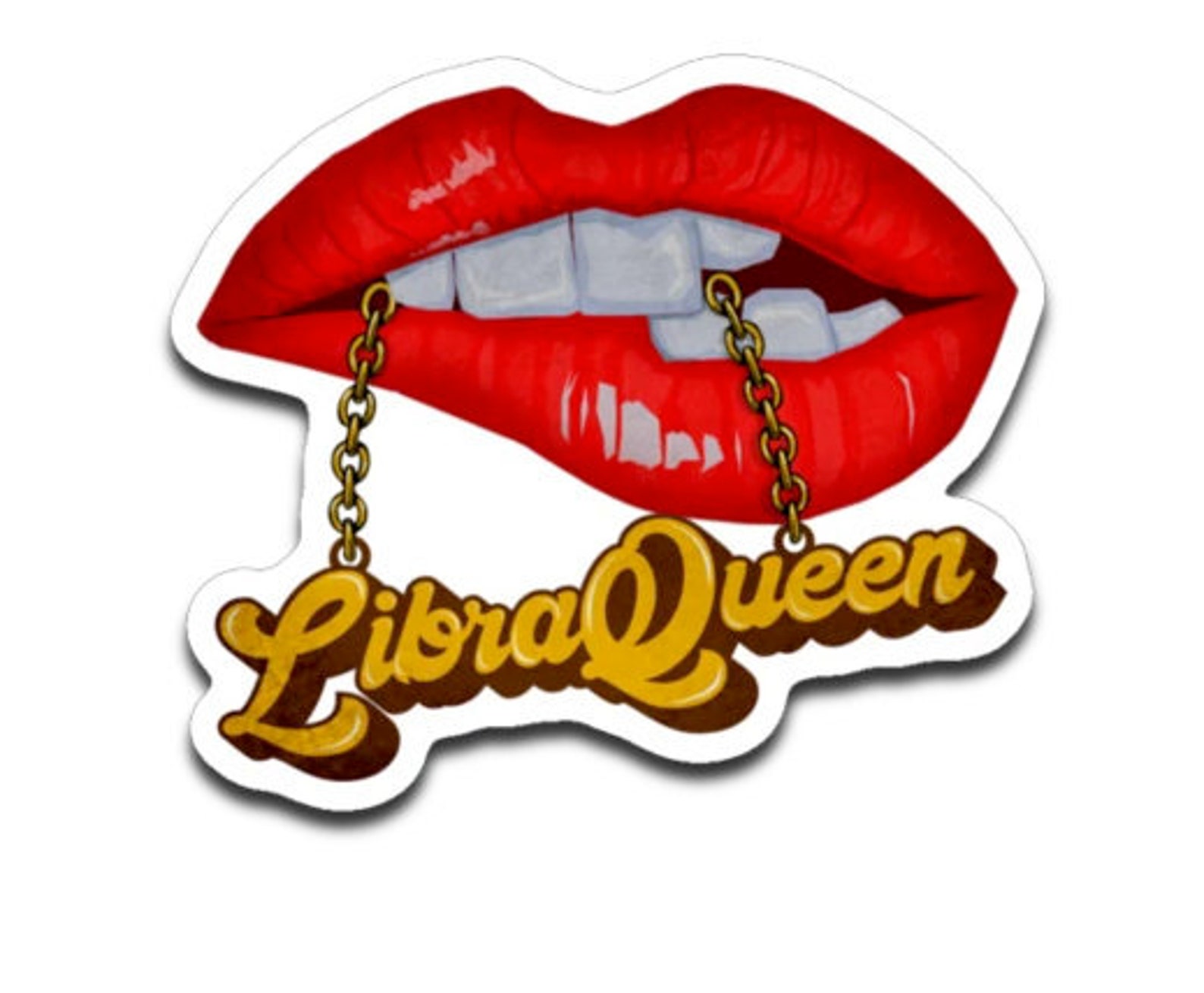 Libra Queen Lips and Chain Decal Libra Sticker Libra Decal - Etsy