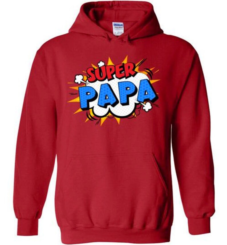 Super Papa Hoodie Cartoon Bubble Retro Comic Style Super - Etsy