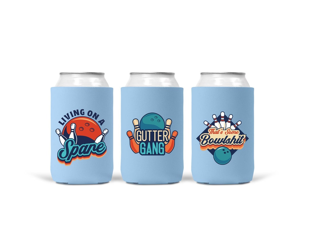 Set of 3 Bowling Can Cooler Sleeves - Insulated 12oz Beverage Beer Soda ...