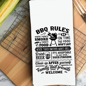 The Grillfather - BBQ Rules - Grill Tools Flag Gift Set of 3 Barbecue ...