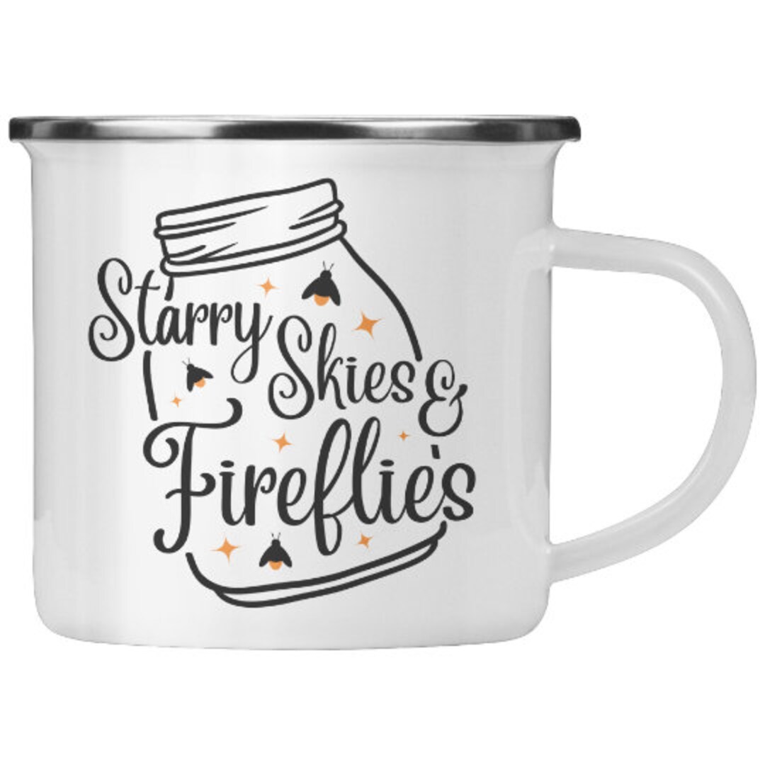 Starry Skies & Fireflies Camping Mug | Cute Coffee Cup Birthday ...