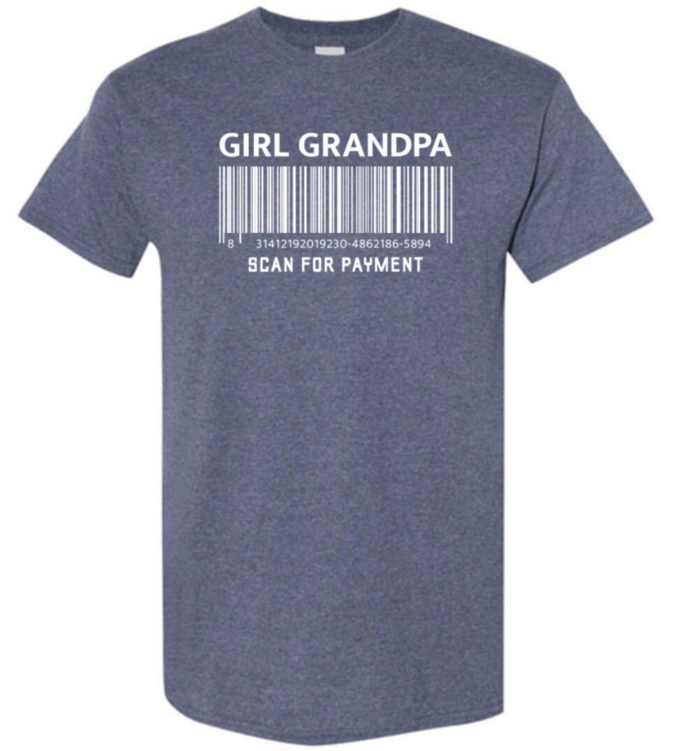 Girl Grandpa Scan for Payment Barcode Shirt for Men Funny Cute ...