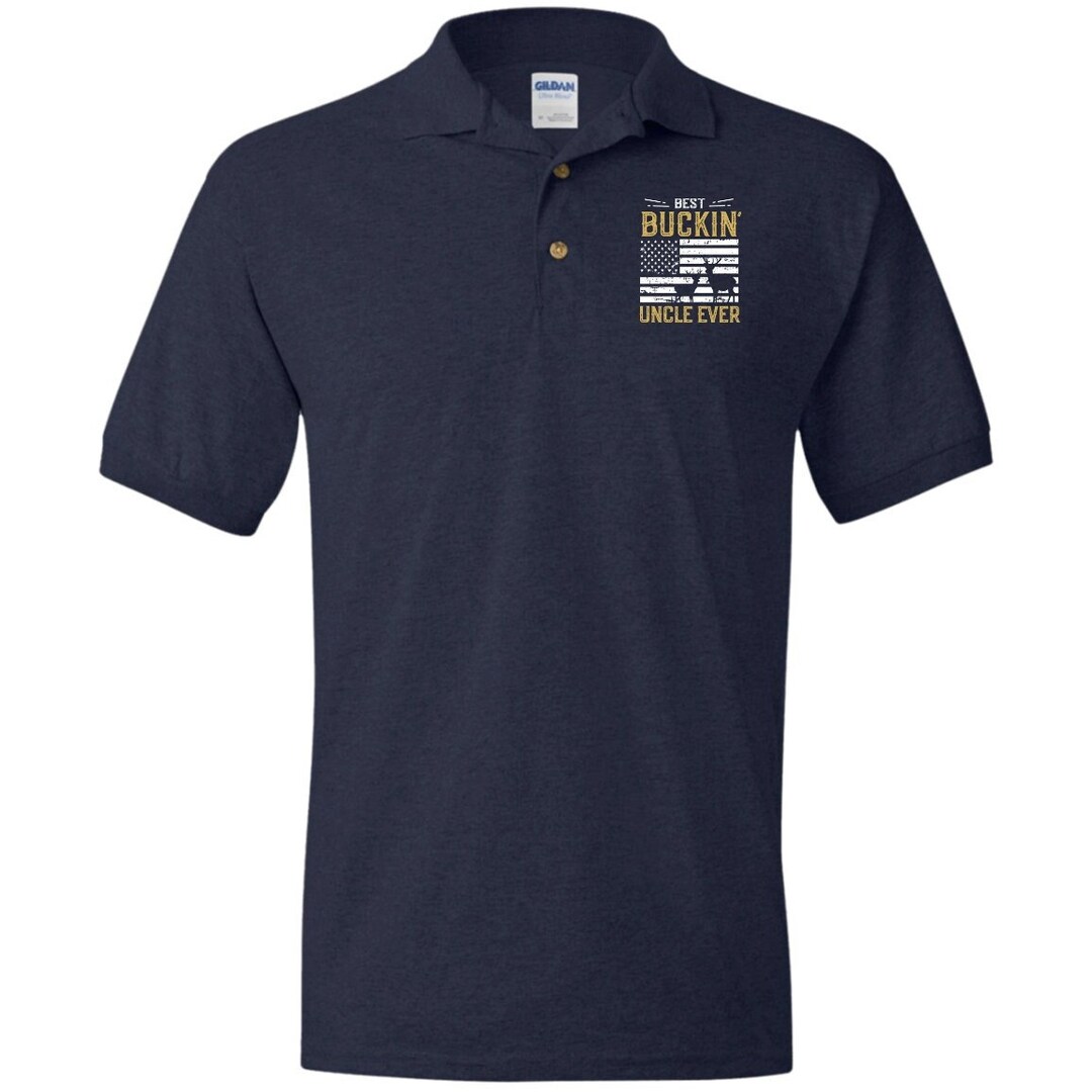 Best Buckin Uncle Ever Jersey Polo Shirt for Men Grandfather Funny ...