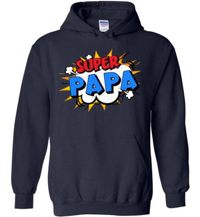 Super Papa Hoodie Cartoon Bubble Retro Comic Style Super - Etsy