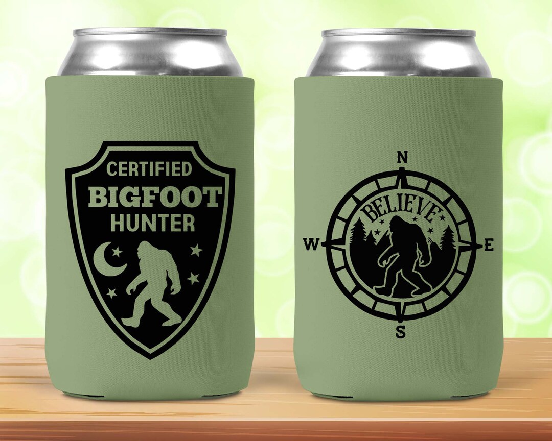 Set of 2 Bigfoot Can Coolers - Sage Green Insulated 12 Oz Beverage Beer ...
