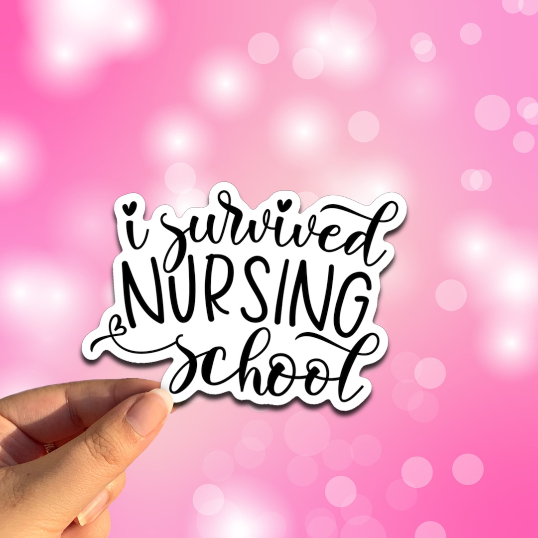 I Survived Nursing School Vinyl Decal | Nurse Graduation Gift | RN LPN ...