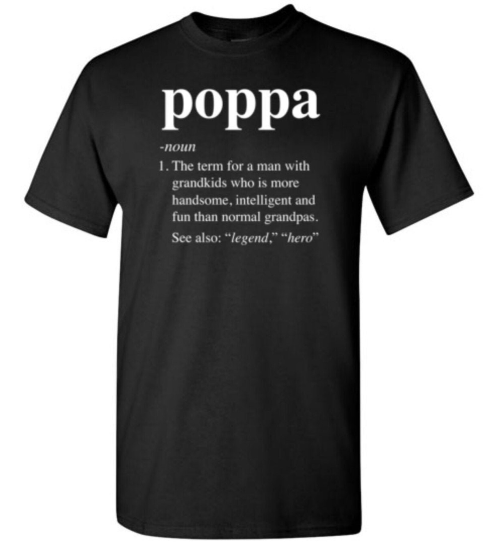 Poppa Definition Shirt Grandpa Defined Legend Hero Dictionary - Etsy