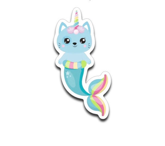 Caticorn Cat Unicorn Mermaid Vinyl Decal Cute Unicat Sticker | Etsy