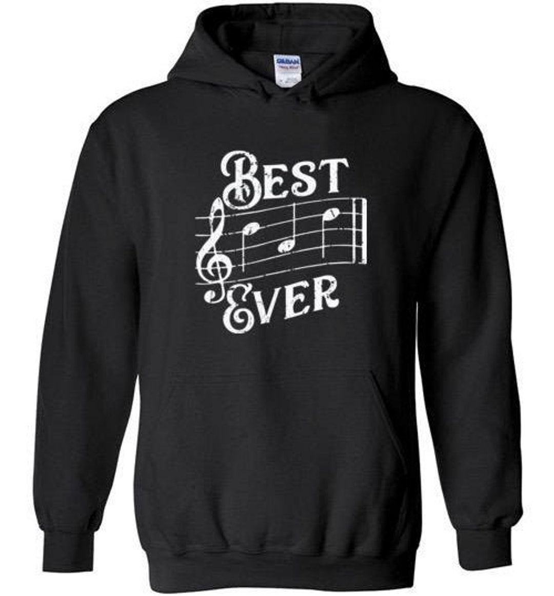 Best Dad Ever Music Notes Hoodie | Musician Dad Gifts | Musical Notes ...