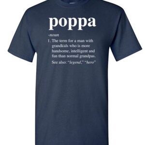Poppa Definition Shirt Grandpa Defined Legend Hero Dictionary Funny ...