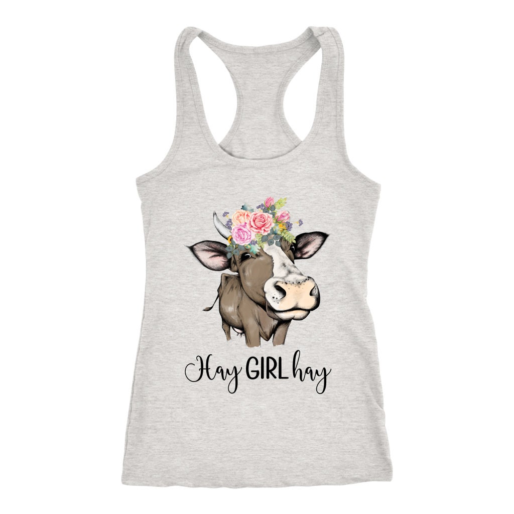 Hay Girl Hay Cow Tank Top Funny Racerback Tanks for Women - Etsy
