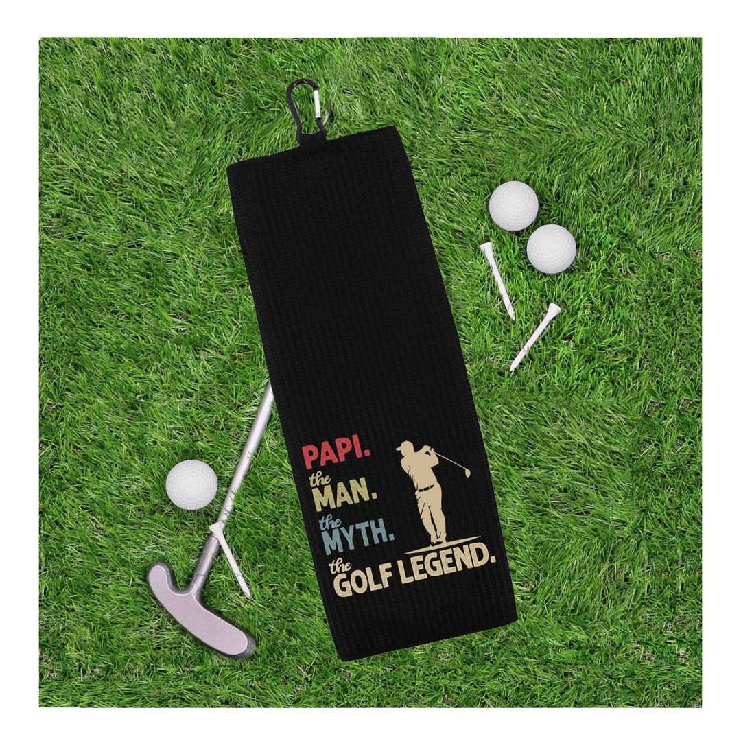 Papi the Man the Myth the Golf Legend Tri-fold Golf Towel With Clip 100 ...