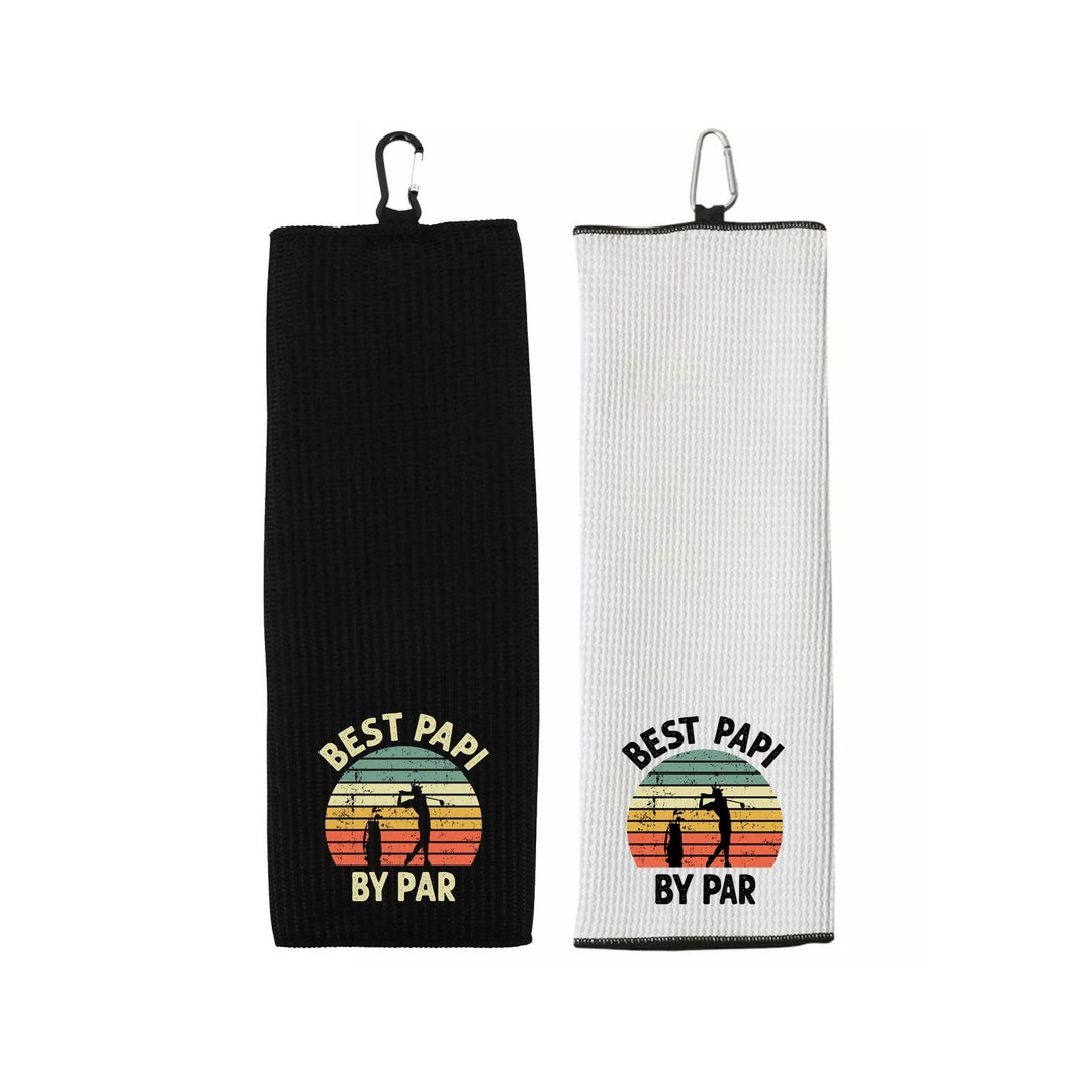 Best Papi by Par Tri-fold Golf Towel With Clip 100% Microfiber Waffle ...