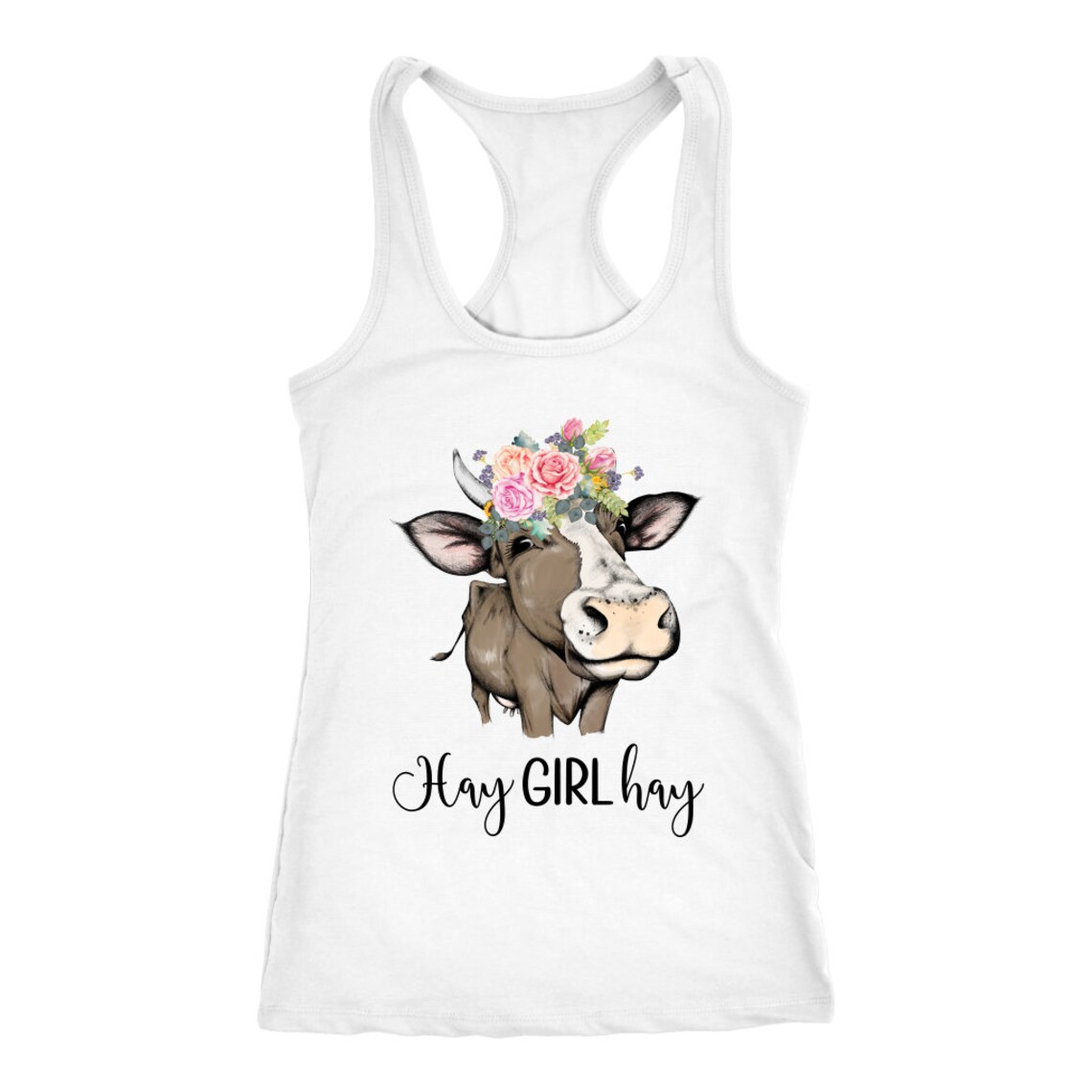 Hay Girl Hay Cow Tank Top Funny Racerback Tanks for Women - Etsy