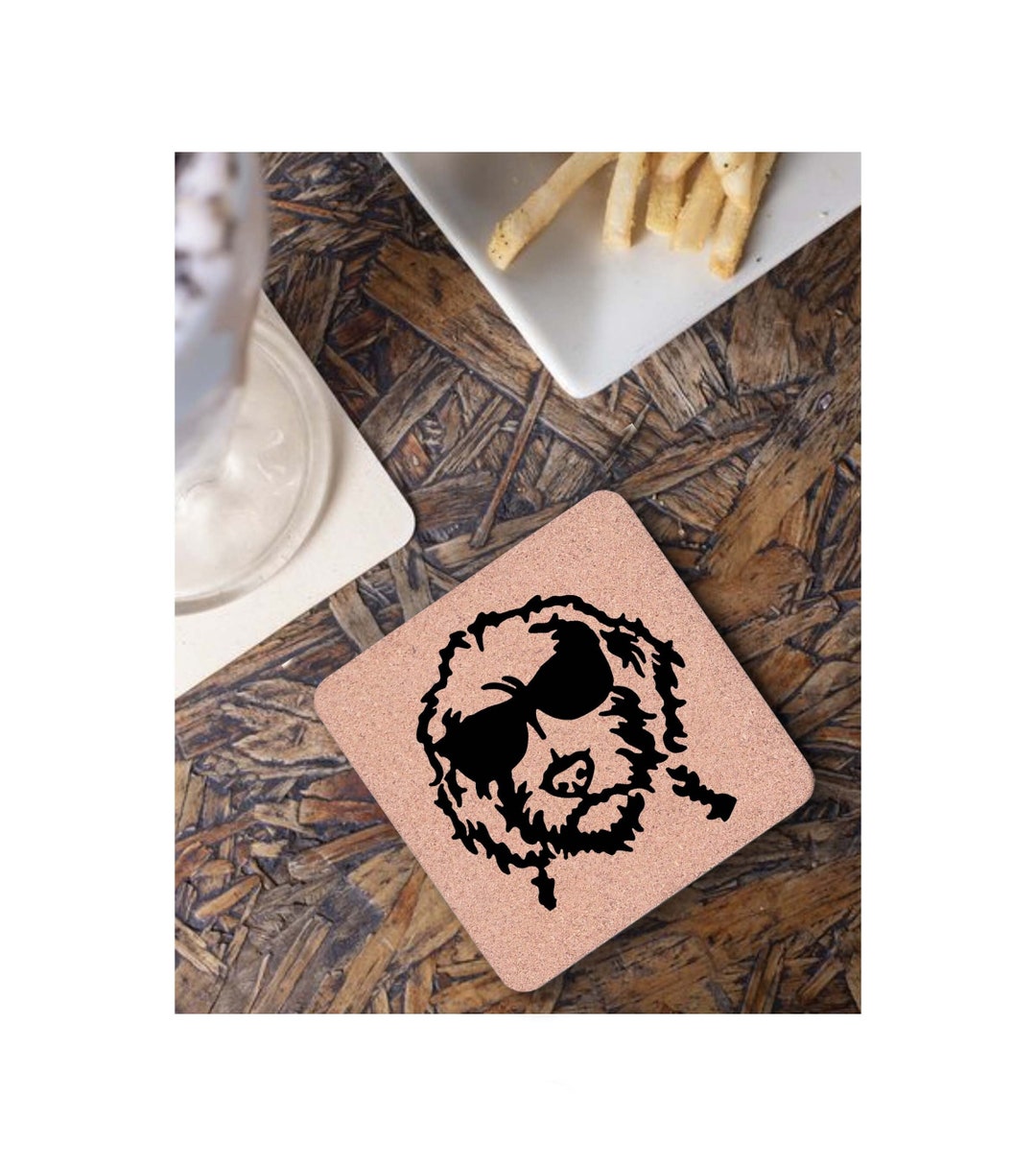 Cork Doodle Coasters for Drinks Absorbent Cool Cute Dog Lover Home Kitchen Decor Birthday ...