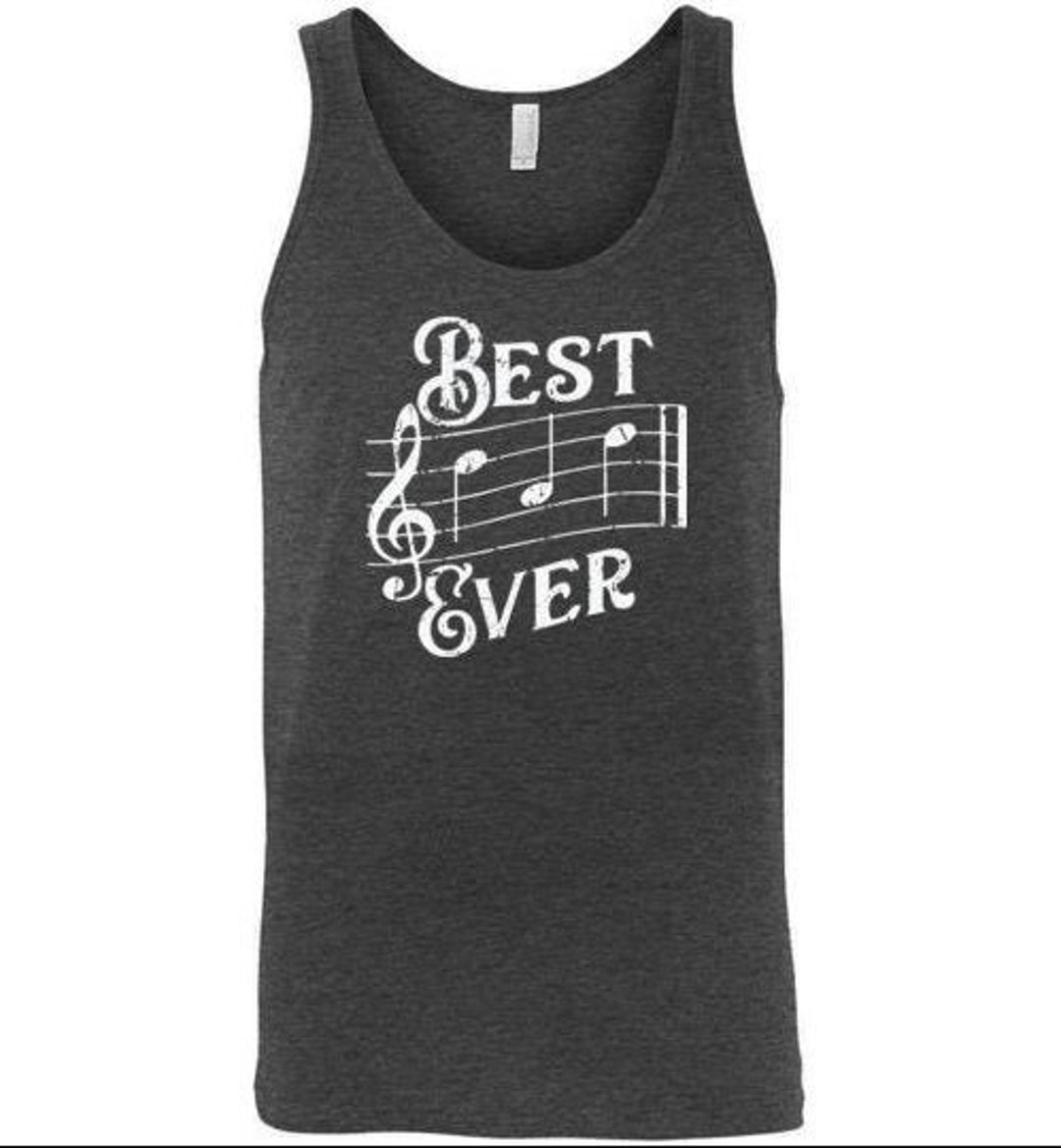 Best Dad Ever Music Notes Tank Top | Musician Dad Gifts | Musical Notes ...