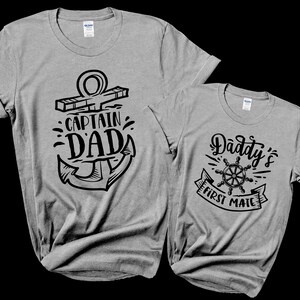 Captain Dad and First Mate Matching Shirts for Men Kids Boys Girls Son ...