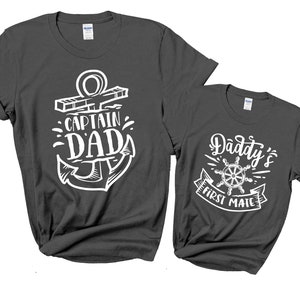 Captain Dad and First Mate Matching Shirts for Men Kids Boys Girls Son ...
