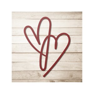Doodle Hearts Metal Sign Wall Decor Die Cut Love Heart Shape Sign ...