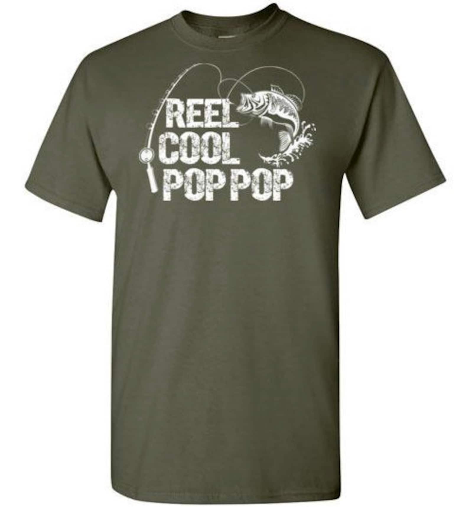 Reel Cool Pop Pop Shirt for Men | Pop Pop Fishing Shirt | Fishing Gift ...