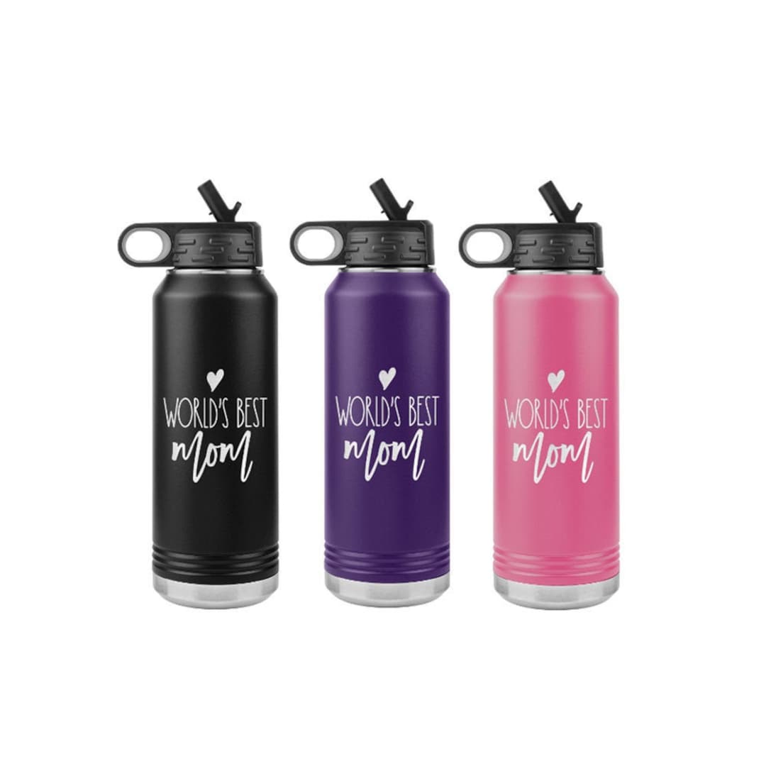 World's Best Mom 32 Oz Insulated Water Bottle | Cute Quote Saying ...