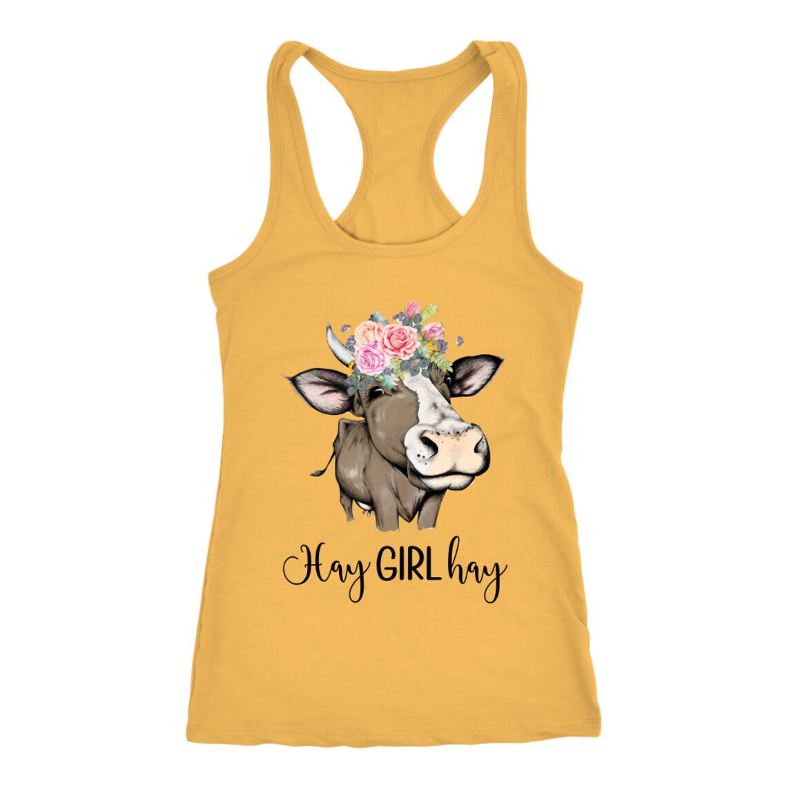 Hay Girl Hay Cow Tank Top Funny Racerback Tanks for Women - Etsy