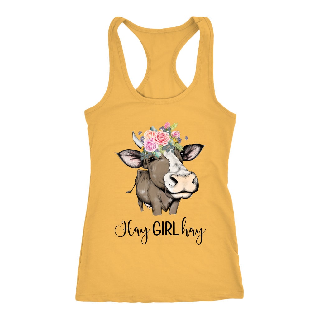 Hay Girl Hay Cow Tank Top Funny Racerback Tanks for Women - Etsy