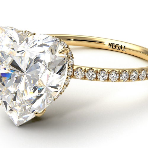 Heart Shaped Diamond Unique Engagement Ring Heart Diamond - Etsy