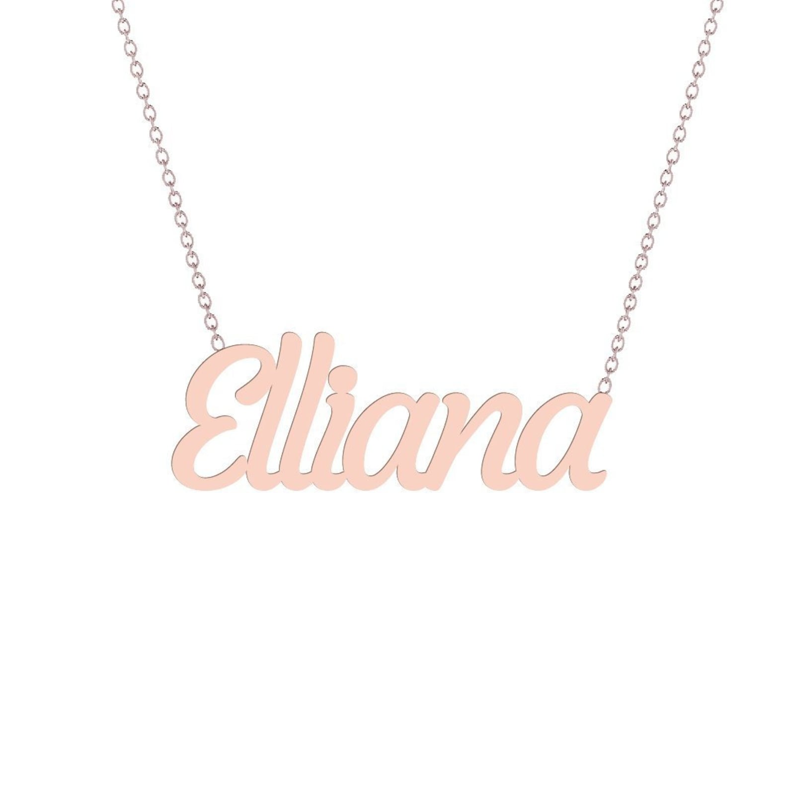 Elliana Name Necklace 14K Gold 14K Rose Gold 14K White | Etsy