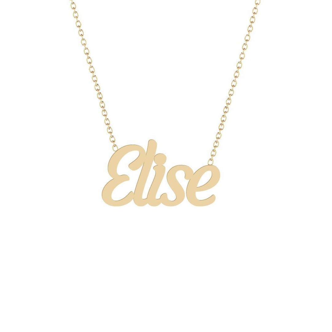Elise Name Necklace 14K Gold - 14K Rose Gold - 14K White Gold - Elise ...