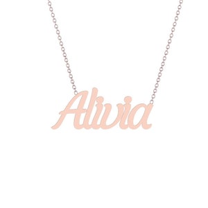 Alivia Name Necklace 14K Gold - 14K Rose Gold - 14K White Gold - Alivia ...