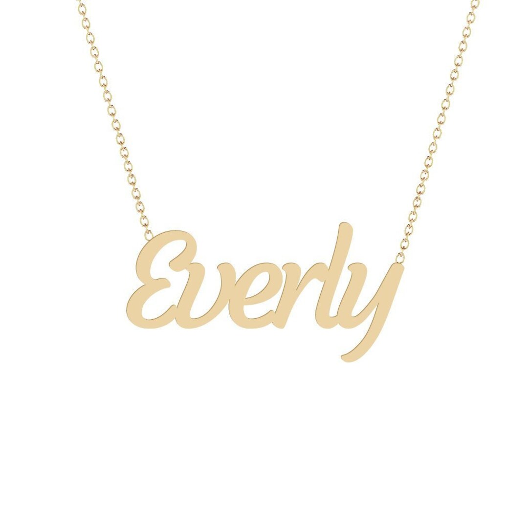 Everly Name Necklace Gold - Etsy