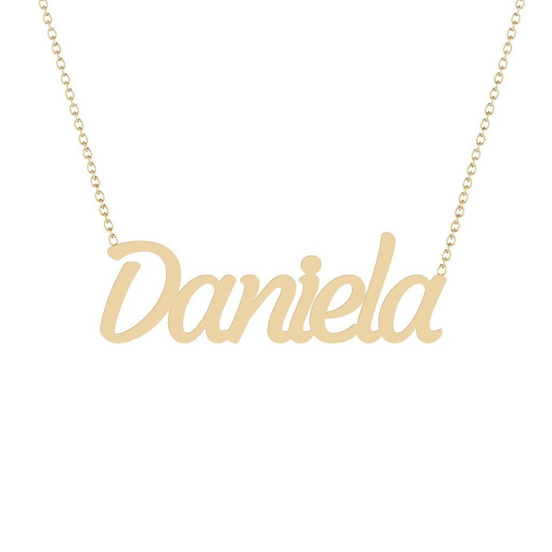 Daniela Name Necklace Gold 14K Rose Gold 14K White Gold - Daniela - Etsy