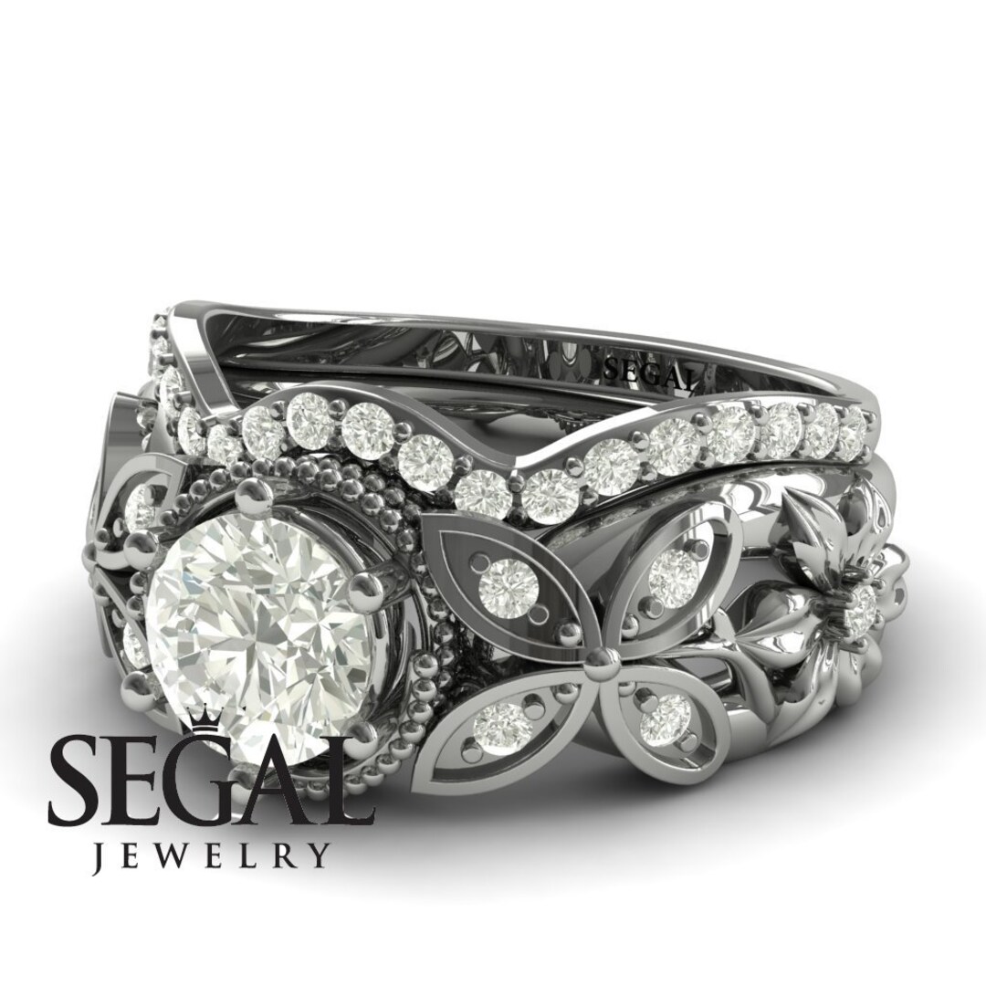 Engagement Ring Butterfly Ring Flower Ring Unique Ring Nature Inspired ...