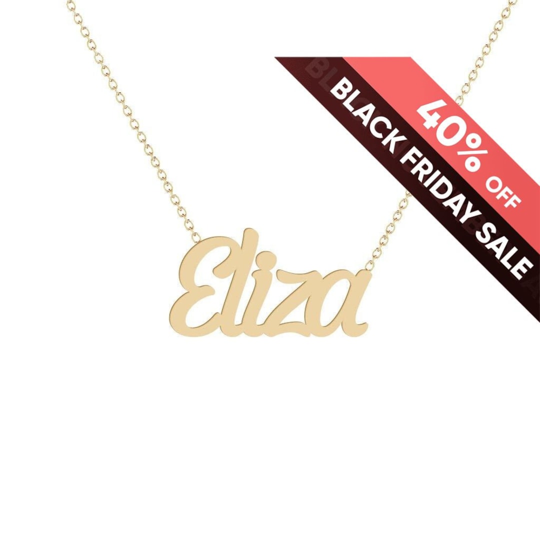 14K Gold Eliza Name Necklace Yellow Gold White Gold Rose - Etsy