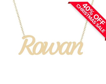 Rowan Name Plate Necklace - Etsy