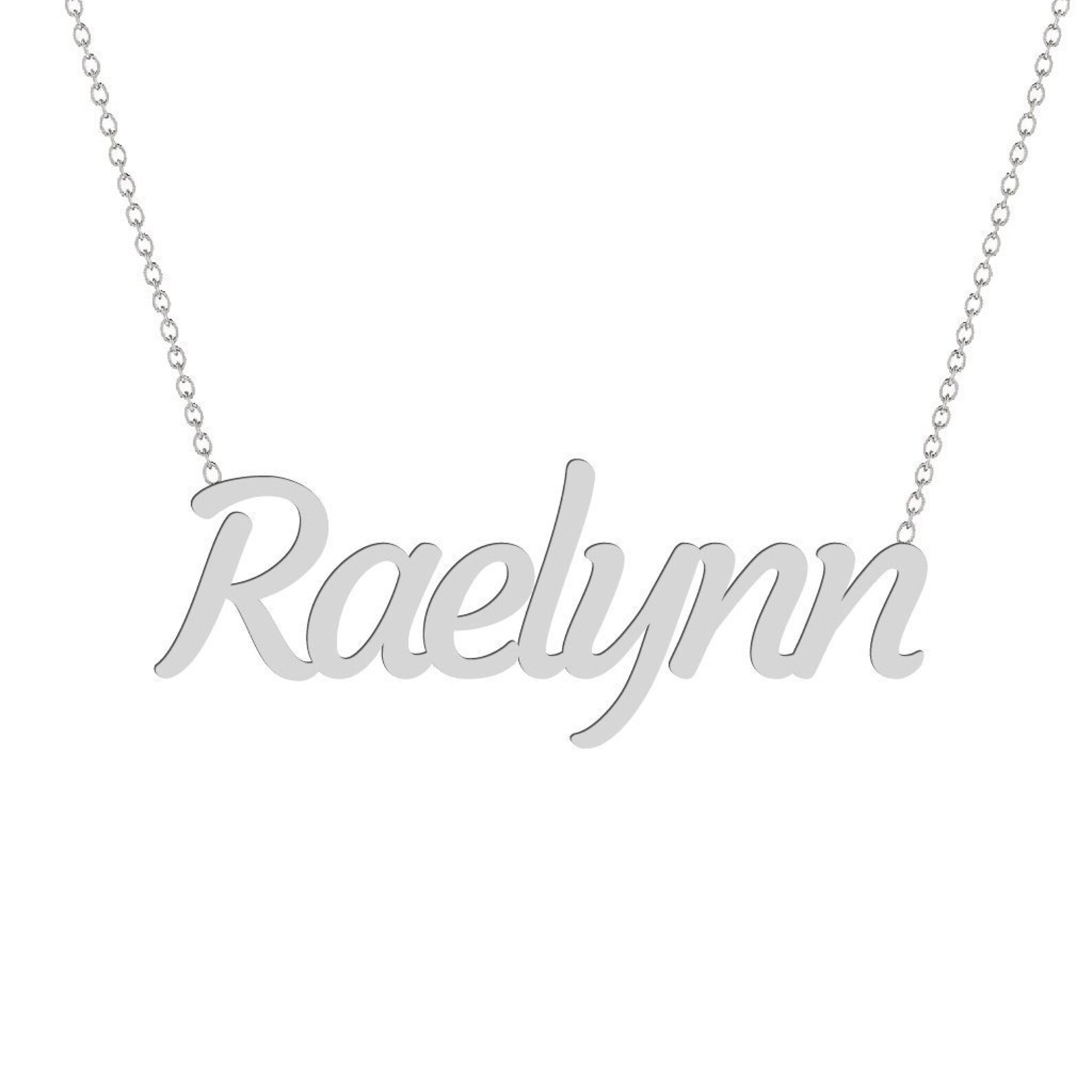Raelynn Name Necklace 14K Gold 14K Rose Gold 14K White - Etsy